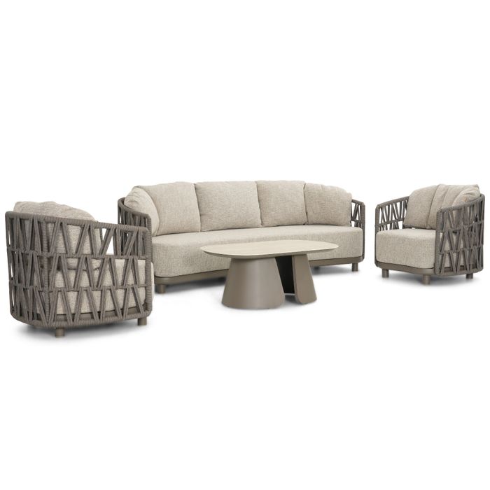 Santika Cayora stoel-bank loungeset 4-delig - Tuinmeubelshop.nl