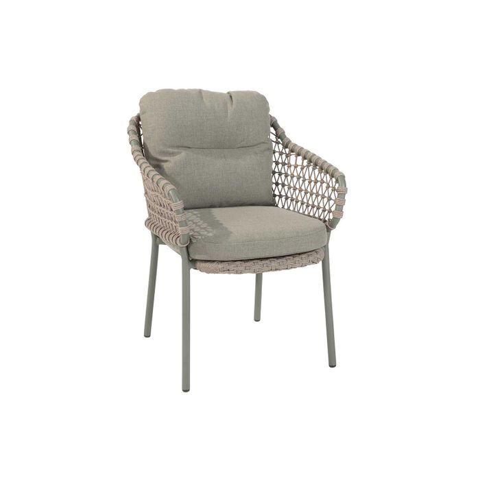 4SO "Jura stacking dining chair green with 2 cushion(per 2 stuks)" groen