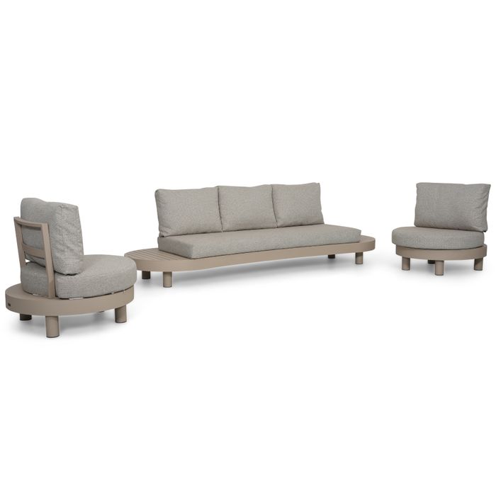 Lifestyle Organio stoel-bank loungeset 3-delig - Tuinmeubelshop.nl