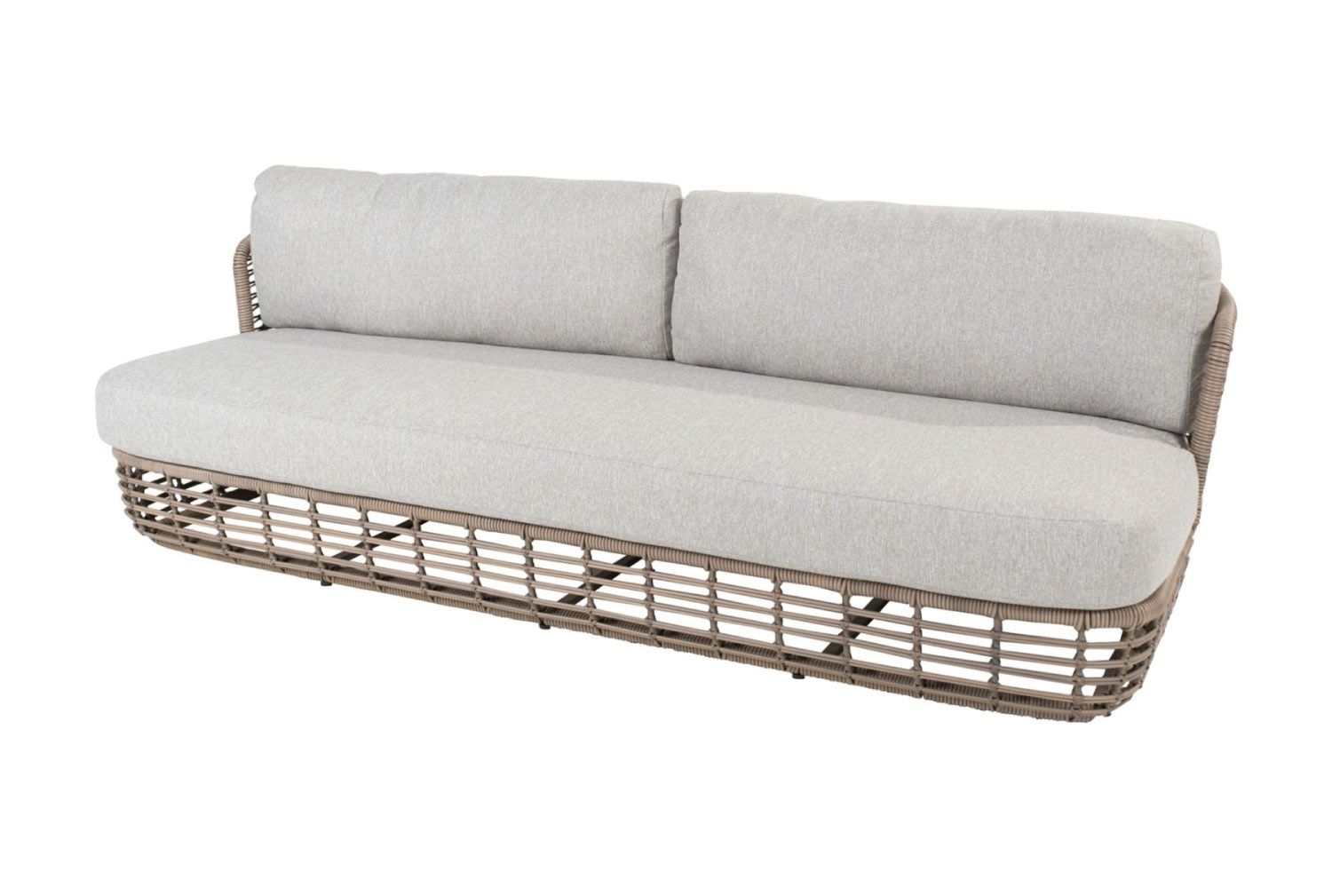 Lugano living bench 3 seater pure with 5 cushions