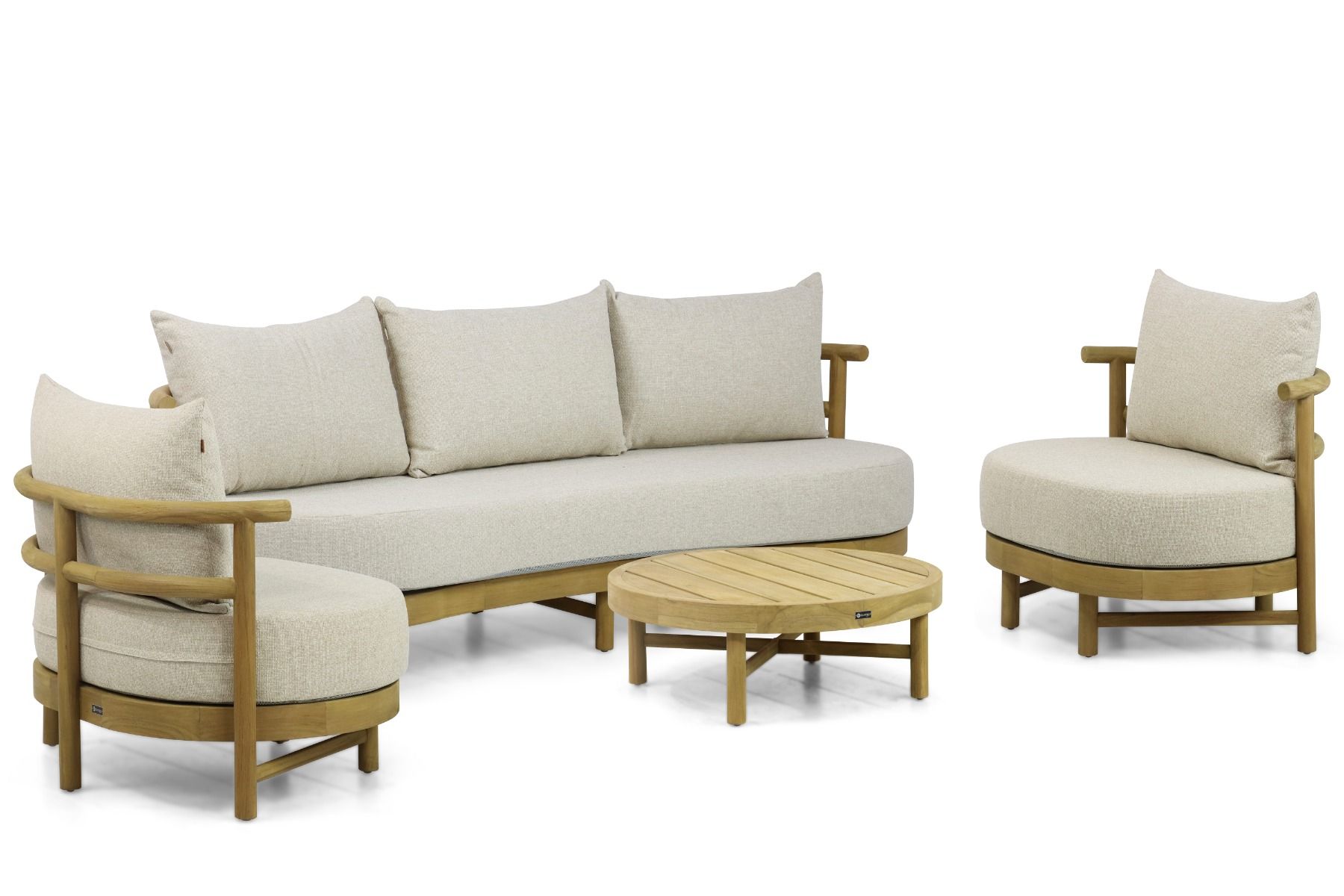 Santika Kayu stoel-bank loungeset 4-delig - Tuinmeubelshop.nl