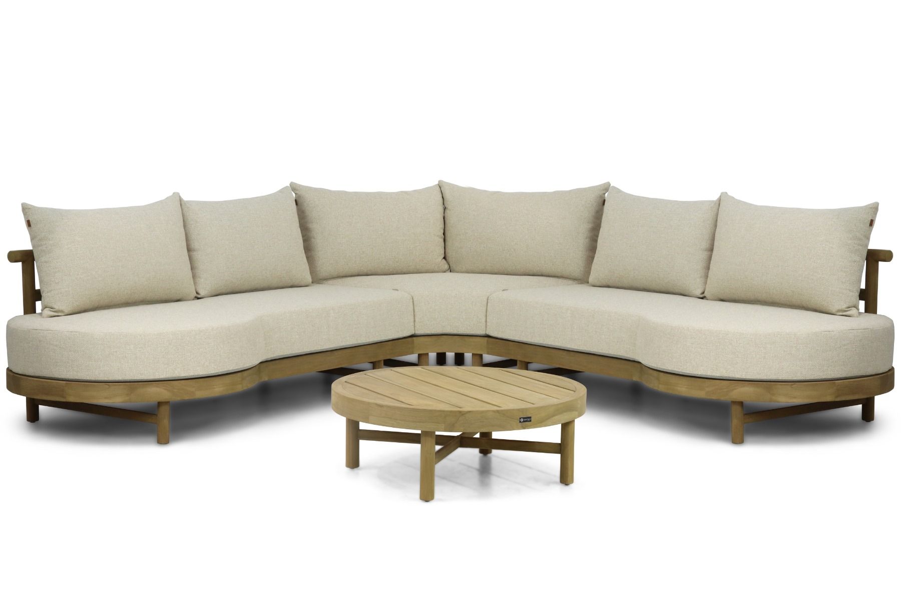 Santika Kayu hoek loungeset 4-delig - Tuinmeubelshop.nl