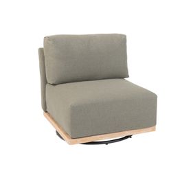 4SO "Yara swivel chair brushed teak envelop upholstery with 3 cus" teak